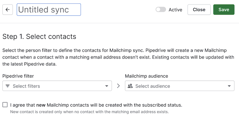 Intégration Pipedrive : Mailchimp - Knowledge Base | Pipedrive